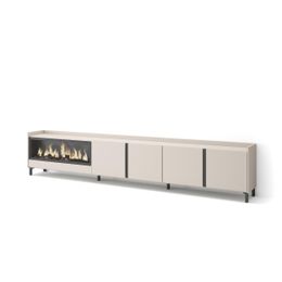 LOWBOARD, Beige, 315/35/61cm, Kamin mit Feuereffekt XXL