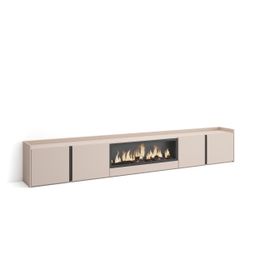 LOWBOARD, Beige, 315/35/50cm, Kamin mit Feuereffekt XXL