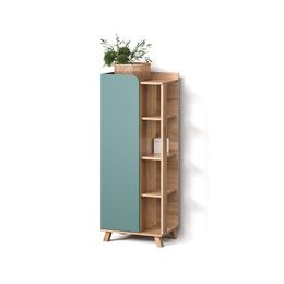 MIDISCHRANK Marano Blau-Grau 50 x 128 cm mit T&uuml;r und offenen F&auml;chern