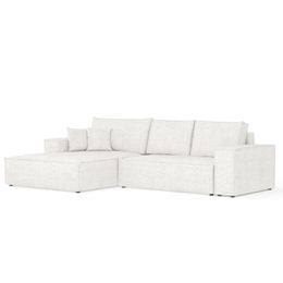 ECKSOFA TAURI mit Schlaffunktion Creme im Neve Stoff