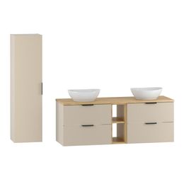 BADM&Ouml;BEL 140.6cm Astrid 2er-Set Kaschmir und Holz