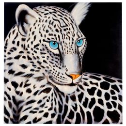 MCW &Ouml;LGEM&Auml;LDE WEI&szlig;ER LEOPARD HANDGEMALT Multicolor