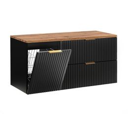 WASCHTISCHUNTERSCHRANK 120.8cm Adriel Schwarz und Holz