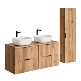 BADM&Ouml;BEL 120.8cm Adriel 2er-Set Holz in Eichenoptik