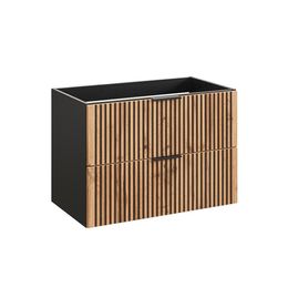 WASCHTISCHUNTERSCHRANK 80.2cm Gaia Holz in Eichenoptik und Schwarz