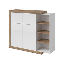 SIDEBOARD Azior Wei&szlig; und Holz
