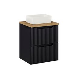 WASCHTISCH 50.4cm Riva Schwarz und Holz