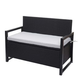 MCW POLY-RATTAN 2ER SITZBANK Anthrazit, Grau