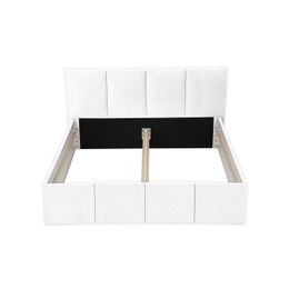 Halmon Schlafkomfort Betten POLSTERBETT Dalas Wei&szlig; 180 x 200 x 40 cm Stauraum Ohne Matratze und Lattenrost