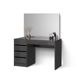 SCHMINKTISCH Imola Schwarz/Gold 120 cm mit Spiegel
