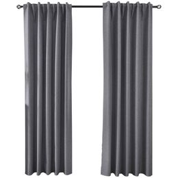 gardinenbox VORHANG 2ER SET BOSTON DARK HxB 245x140 cm Dunkelgrau