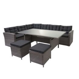 MCW POLY-RATTAN-GARNITUR Grau
