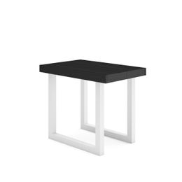 KONSOLENTISCH ausziehbar 58 bis 180cm, f&uuml;r 8 G&auml;ste, wei&szlig; schwarz, 90/58/73cm