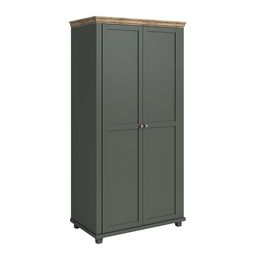 SCHRANK 2 T&uuml;ren Martin Gr&uuml;n und Holz