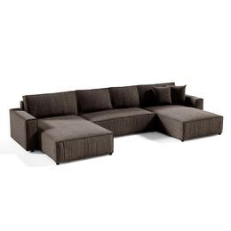 PANORAMASOFA Isaac 5 Sitzpl&auml;tze Braun