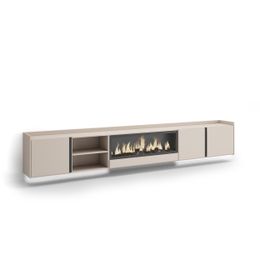 LOWBOARD, Beige, 315/35/50cm, Kamin mit Feuereffekt XXL