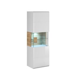 VITRINE Jules Wei&szlig; und Holz
