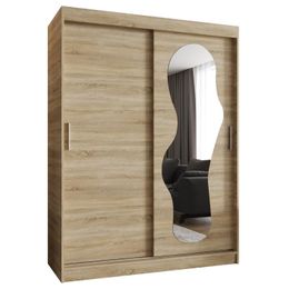 SCHIEBET&Uuml;RENSCHRANK mit Spiegel ULTRA 200/150/62 2-t&uuml;rig