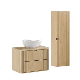 BADM&Ouml;BEL 80.4cm Mila 2er-Set Helle Eiche