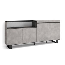 SIDEBOARD zementgrau, 200/35/87cm