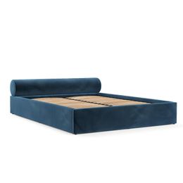POLSTERBETT Solvo mit Stauraum 200/200 cm Dunkelblau im Kronos Stoff