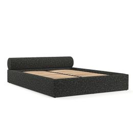 POLSTERBETT Solvo mit Stauraum 140/200 cm Schwarz im Blur Stoff