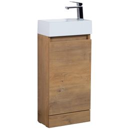 Badplaats G&Auml;STE-WC-M&Ouml;BELSET Peru 2 Teile Eiche - 40 x 22 x 89 cm
