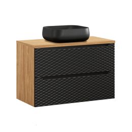 WASCHTISCH 90cm Elora Schwarz und Holz