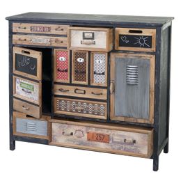 MCW APOTHEKER-SCHRANK TANNE Schwarz, Multicolor