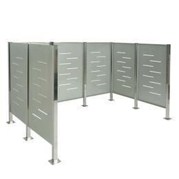 MCW M&Uuml;LLTONNEN-ZAUN METALL Silber