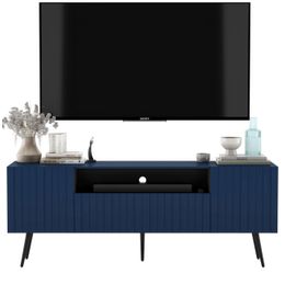 TV-SCHRANK Elpis Marineblau Matt mit Metallbeine Glamour 150 cm