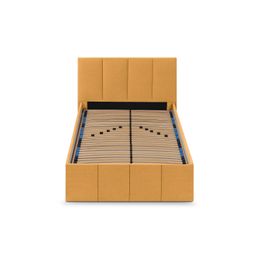Halmon Schlafkomfort Betten POLSTERBETT Dalas Gold 120 x 200 x 40 cm Stauraum Mit hochwertiger Matratze H2 (bis 100 kg) und Lattenrost