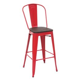 MCW BARHOCKER INKL. HOLZ-SITZFL&Auml;CHE Rot