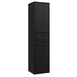 Badplaats BADEZIMMERSCHRANK Florence mit 2 T&uuml;ren Schwarz Matt - 30 x 35 x 130 cm
