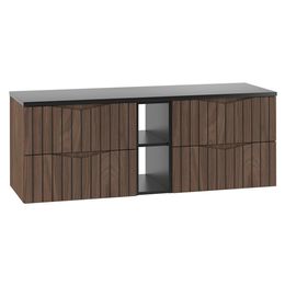 WASCHTISCHUNTERSCHRANK 140.6cm Siena Holz und Schwarz