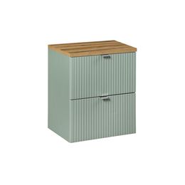 WASCHTISCHUNTERSCHRANK 50.4cm Jade Gr&uuml;n und Holz