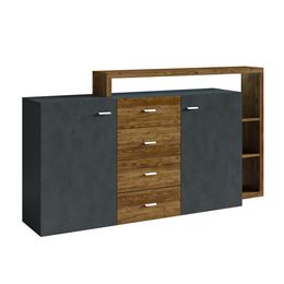 SIDEBOARD Ilyes Grau und Holz