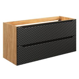WASCHTISCHUNTERSCHRANK 120cm Elora Schwarz und Holz