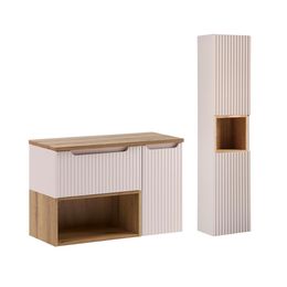 WASCHTISCHUNTERSCHRANK 90.4cm Riva 2er-Set Kaschmir
