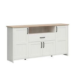 SIDEBOARD Aksel Wei&szlig; und Holz