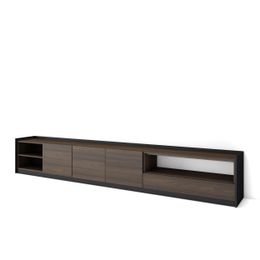 LOWBOARD, Dunkler Eiche und Schwarz, 310/37/50cm