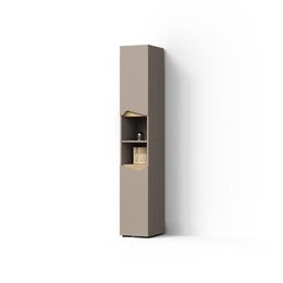 BADSCHRANK Timavo Greige 30 x 180 cm mit T&uuml;ren, und offenen F&auml;chern