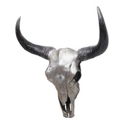 MCW DEKO SCH&Auml;DEL STIER Silbergrau