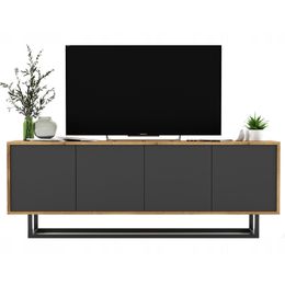 TV-SCHRANK Apollo2 Eiche wotan Graphit Matt 150/53/35 cm