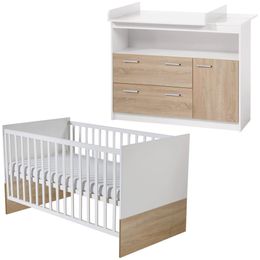 Roba BABYZIMMER-SET Gabriella mit breiter Wickelkommode 2-teilig