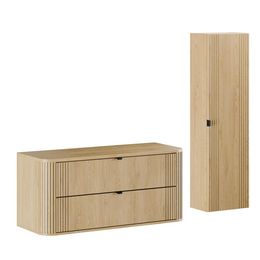 WASCHTISCHUNTERSCHRANK 120.4cm Mila 2er-Set Helle Eiche