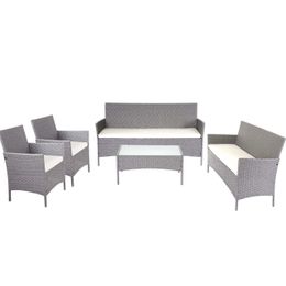 MCW POLY-RATTAN GARNITUR Grau