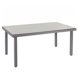 MCW POLY-RATTAN-GARTENTISCH rechteck Grau