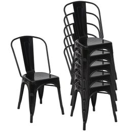MCW STUHL METALL Schwarz 6er-Set
