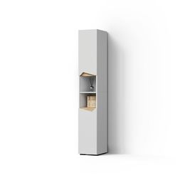 BADSCHRANK Timavo Wei&szlig; 30 x 180 cm mit T&uuml;ren, und offenen F&auml;chern